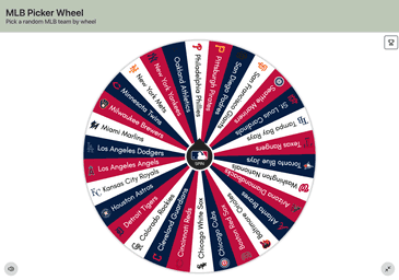 MLB Picker Wheel - Random MLB Team Generator using Spinner