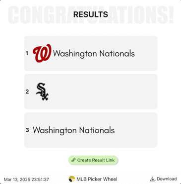 MLB Picker Wheel - Random MLB Team Generator using Spinner