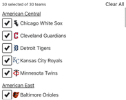 MLB Picker Wheel - Random MLB Team Generator using Spinner