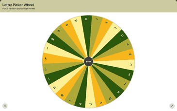 Letter Picker Wheel - Generate Random Letter from A to Z