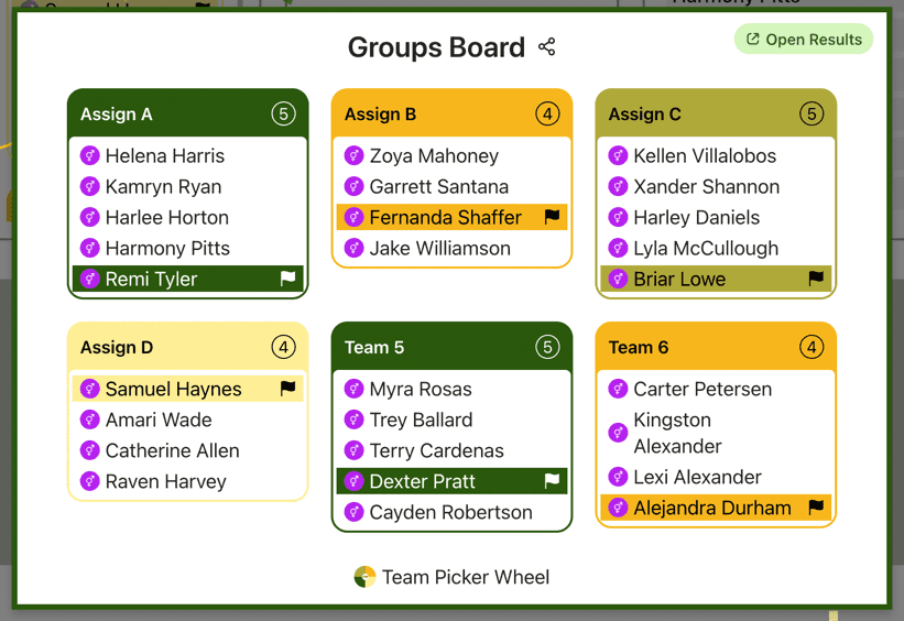 Team Picker Wheel - Randomize a List of Names into Group Team Picker Wheel - Randomize a List of Names into Group