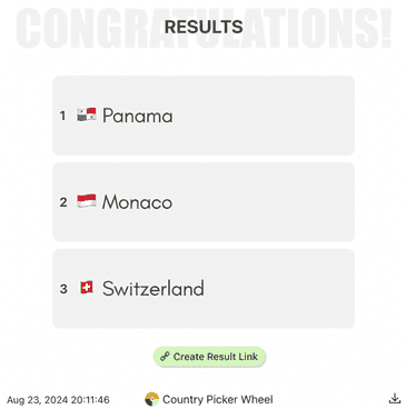 Country Picker Wheel - Pick a Random Country with Spinner