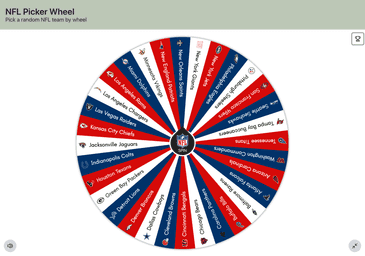 NFL Picker Wheel - Pick a Random NFL Team with Spinner