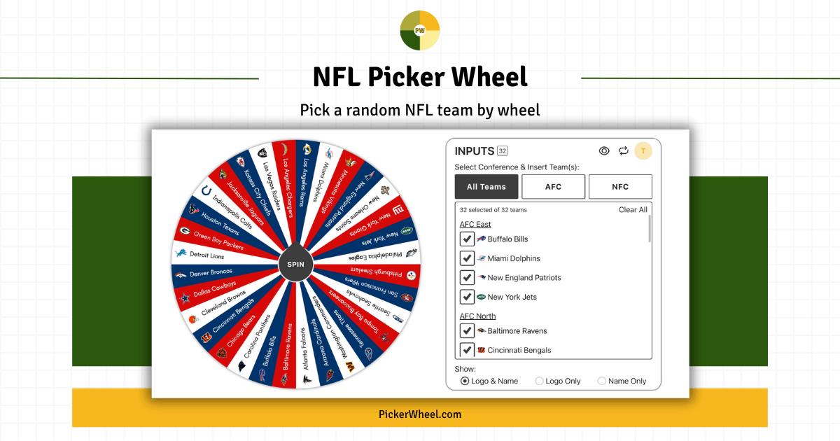Random nfl team wheel store