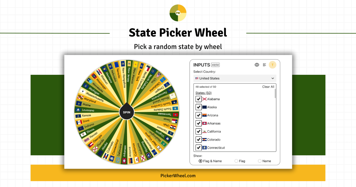 State Picker Wheel - Pick a Random State with Wheel