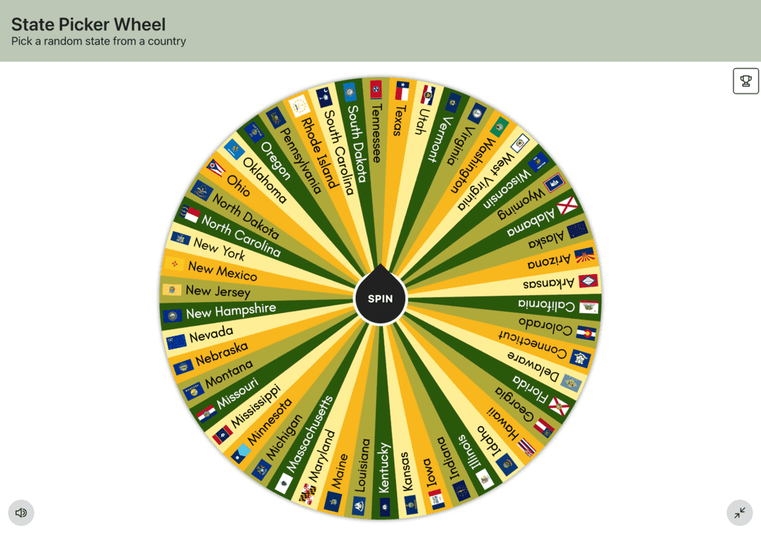 State Picker Wheel - Pick a Random State with Wheel