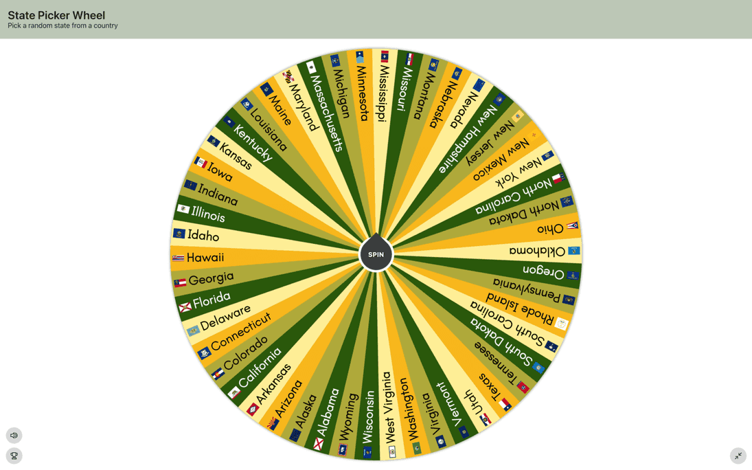 State Picker Wheel - Pick a Random State with Wheel