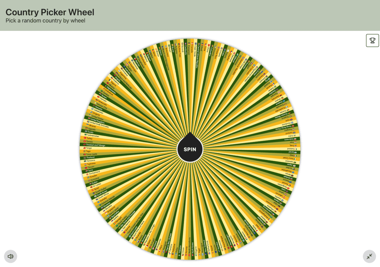 Country Picker Wheel - Pick a Random Country with Spinner
