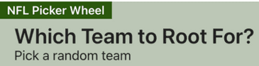 NFL Picker Wheel - Pick a Random NFL Team with Spinner