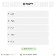 Yes No Picker Wheel - Get Yes or No Answer by Spinning