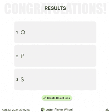 Letter Picker Wheel - Generate Random Letter from A to Z